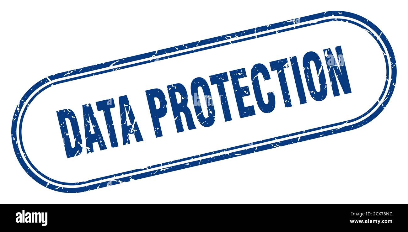 data protection stamp. rounded grunge sign on white background Stock ...