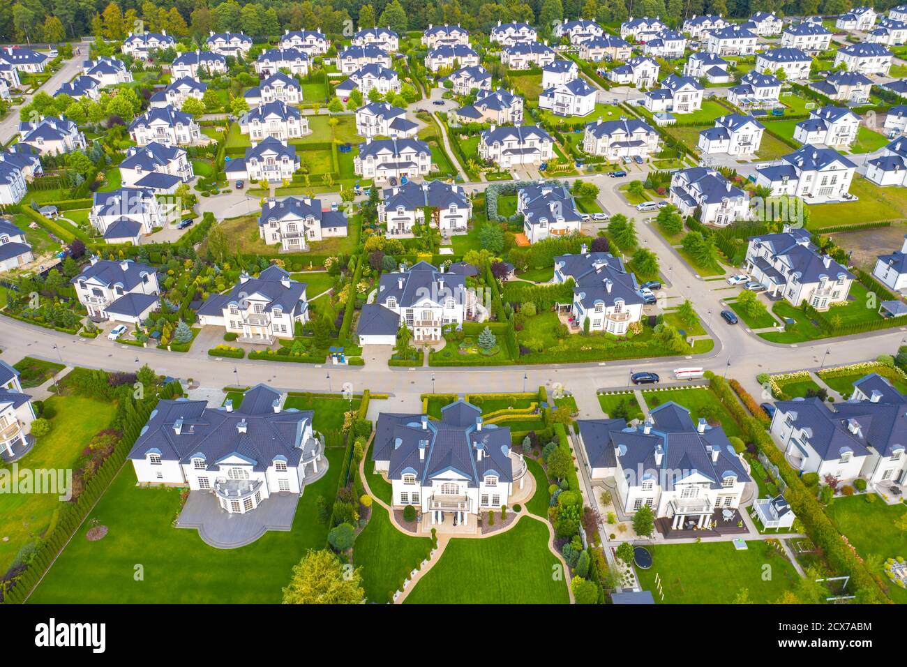 Aerial Images of a Beautiful High End Neighborhood Stock Photo - Alamy