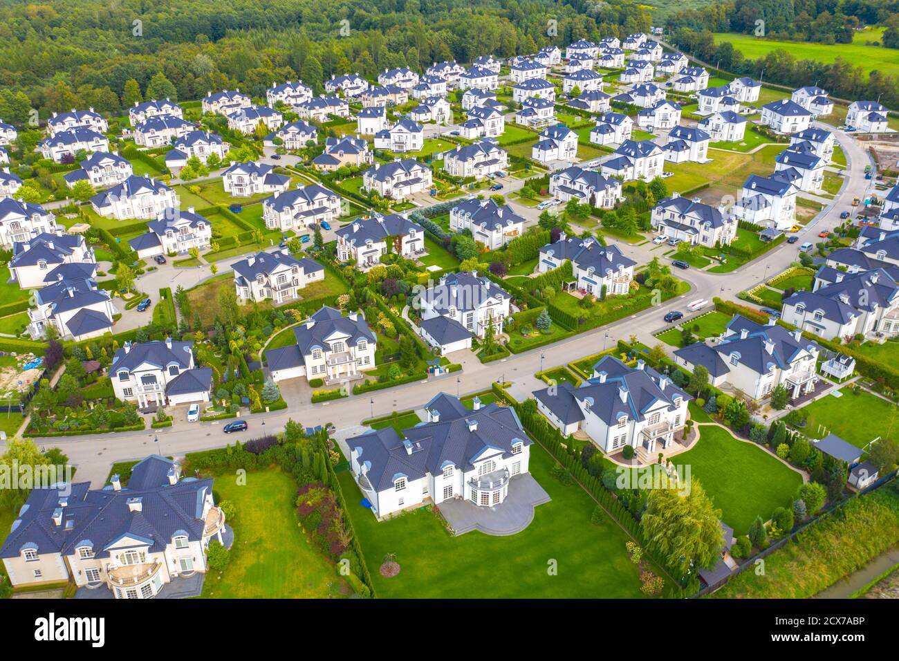 Aerial Images of a Beautiful High End Neighborhood Stock Photo - Alamy