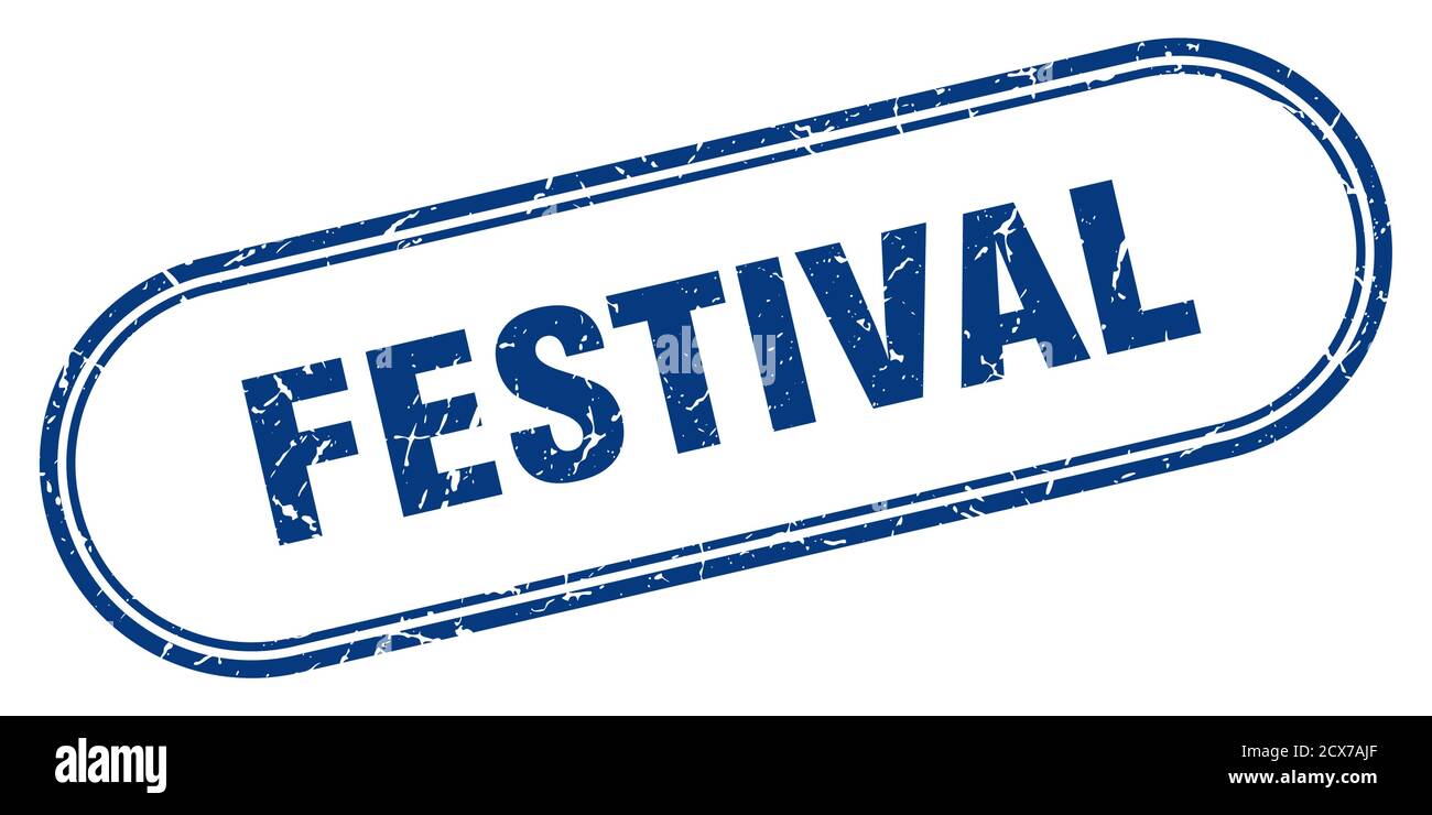 festival stamp. rounded grunge sign on white background Stock Vector ...