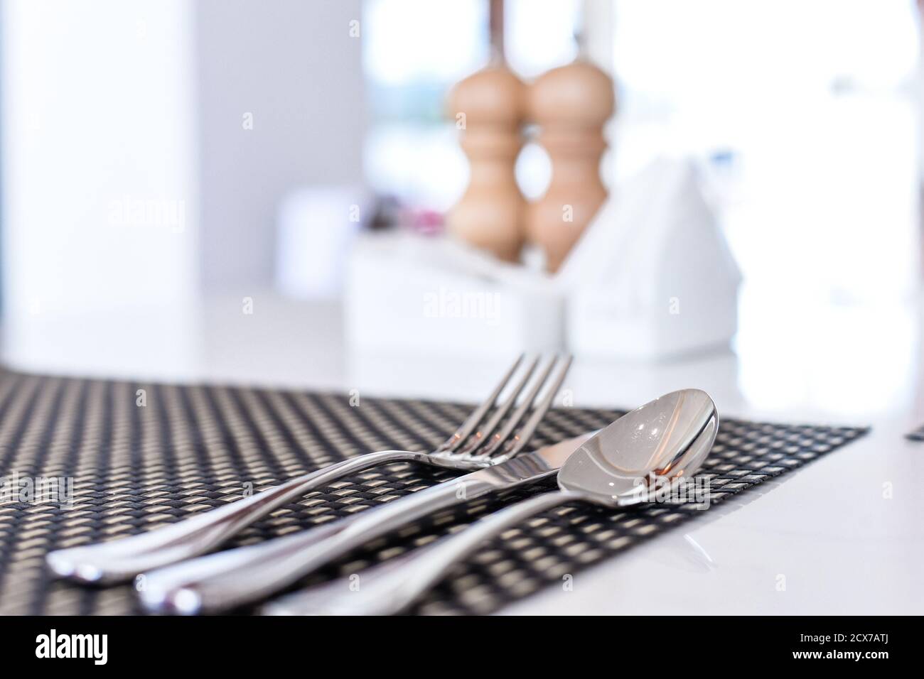 Restaurant Breakfast Table setting Stock Photo - Alamy