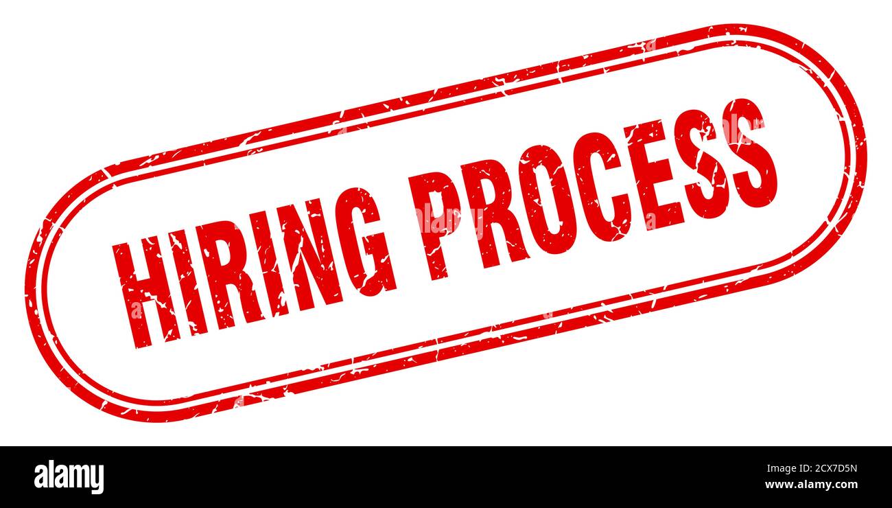 hiring process stamp. rounded grunge sign on white background Stock ...