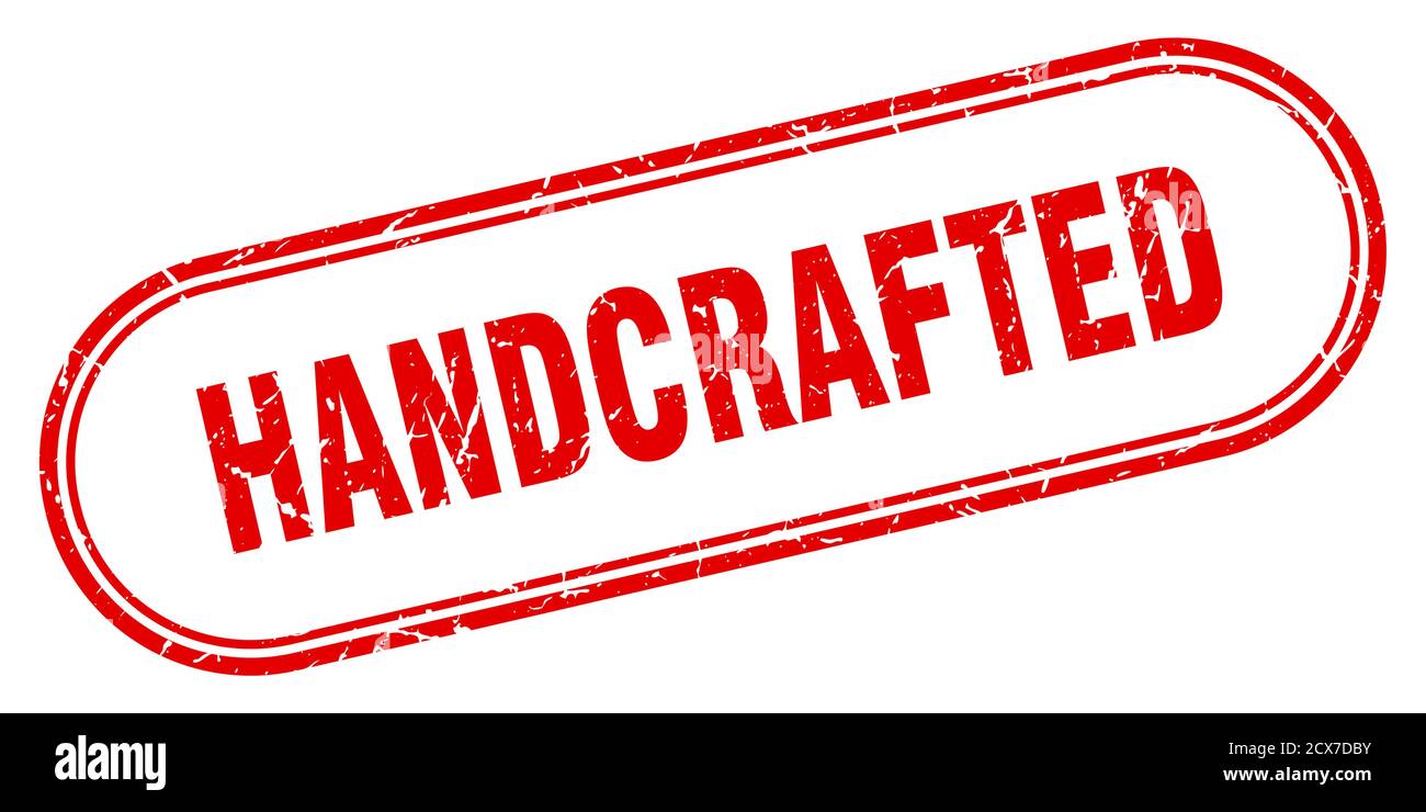 hand crafted stamp. rounded grunge sign on white background Stock ...