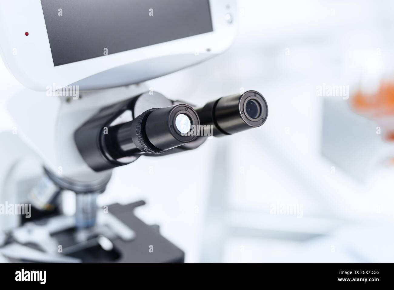 background image of a microscope on a table in the laboratory Stock ...
