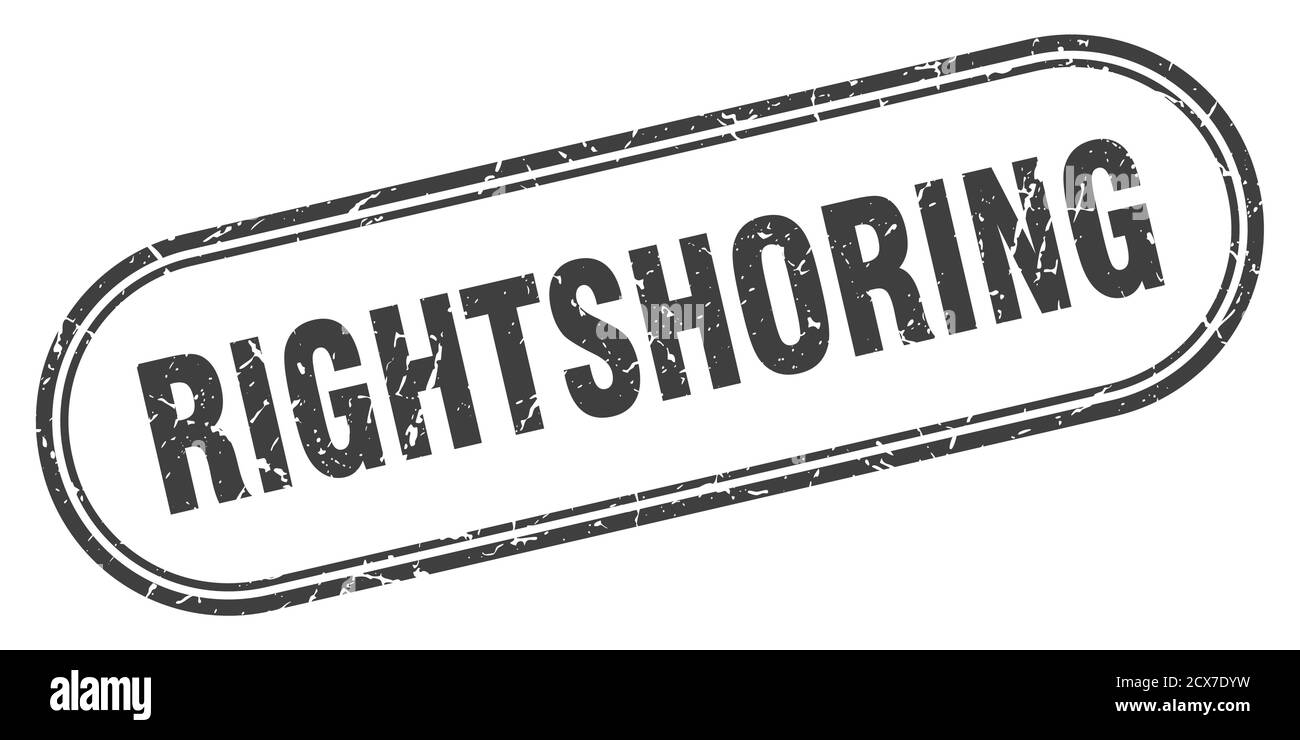 rightshoring stamp. rounded grunge sign on white background Stock ...