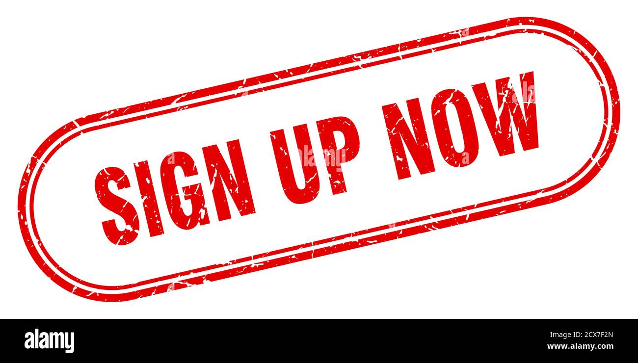 sign up now stamp. rounded grunge sign on white background Stock Vector ...