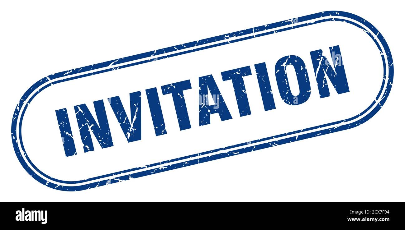 invitation stamp. rounded grunge sign on white background Stock Vector ...