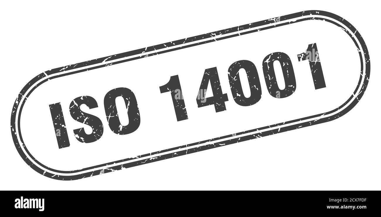 iso 14001 stamp. rounded grunge sign on white background Stock Vector ...