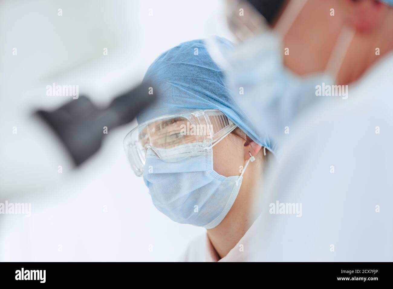 Microbiology scientists studying a new type of bacteria . science and ...