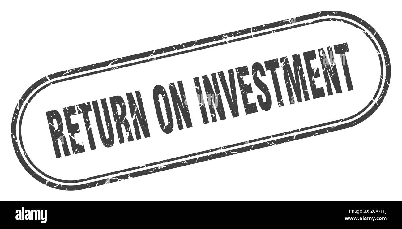 return on investment stamp. rounded grunge sign on white background ...