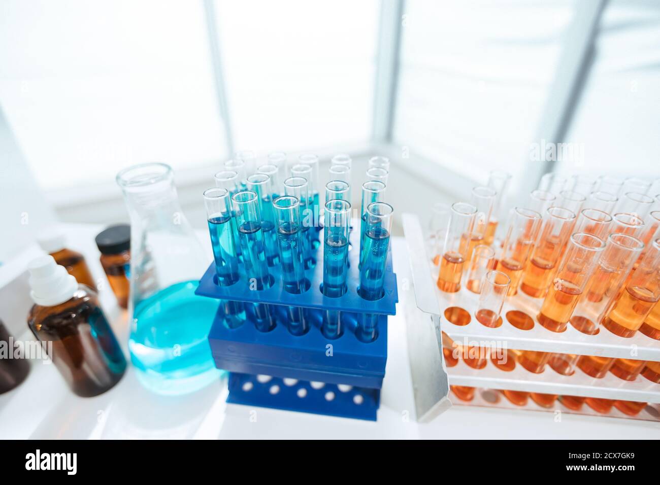 Tubes blood on desk hi-res stock photography and images - Alamy