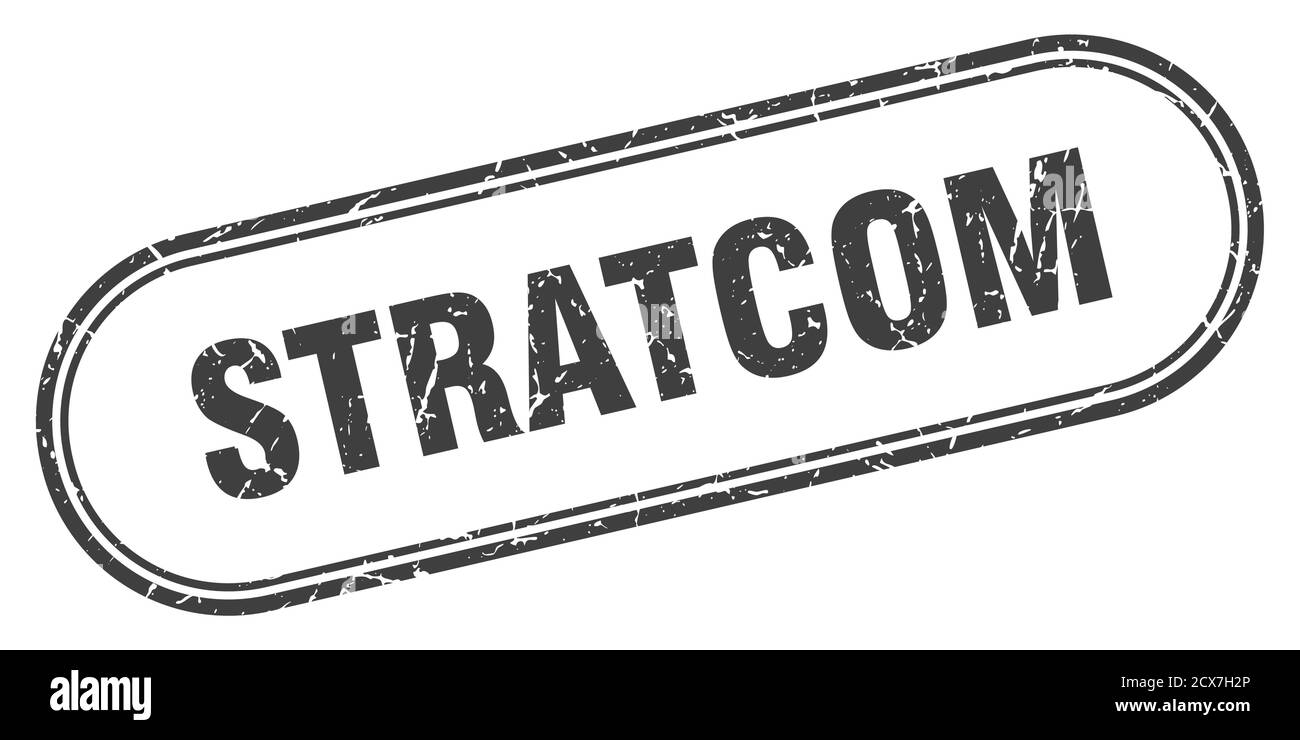 stratcom stamp. rounded grunge sign on white background Stock Vector ...