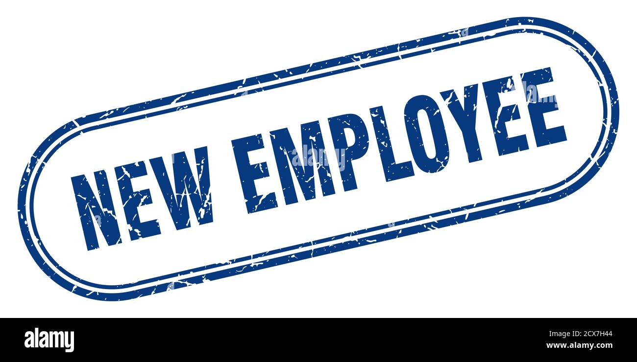 new employee stamp. rounded grunge sign on white background Stock ...
