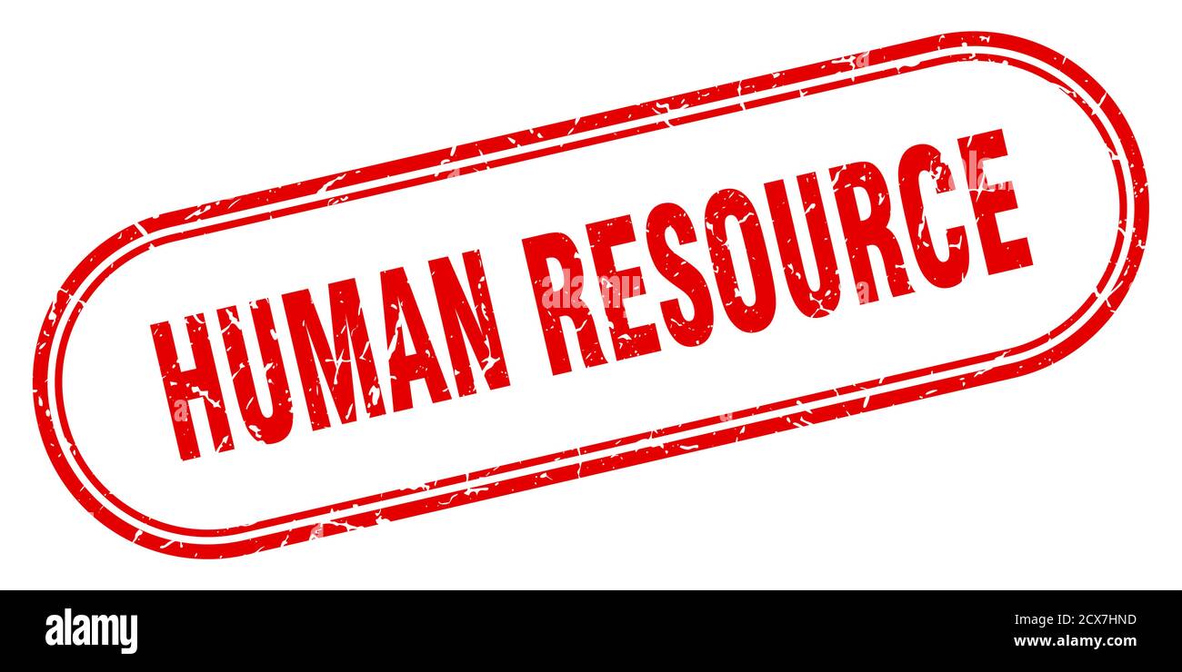 human resource stamp. rounded grunge sign on white background Stock ...