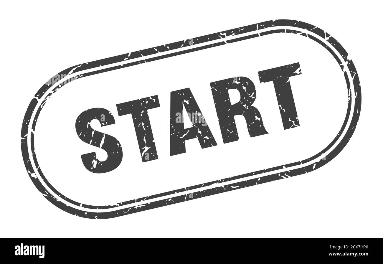 start stamp. rounded grunge sign on white background Stock Vector Image ...