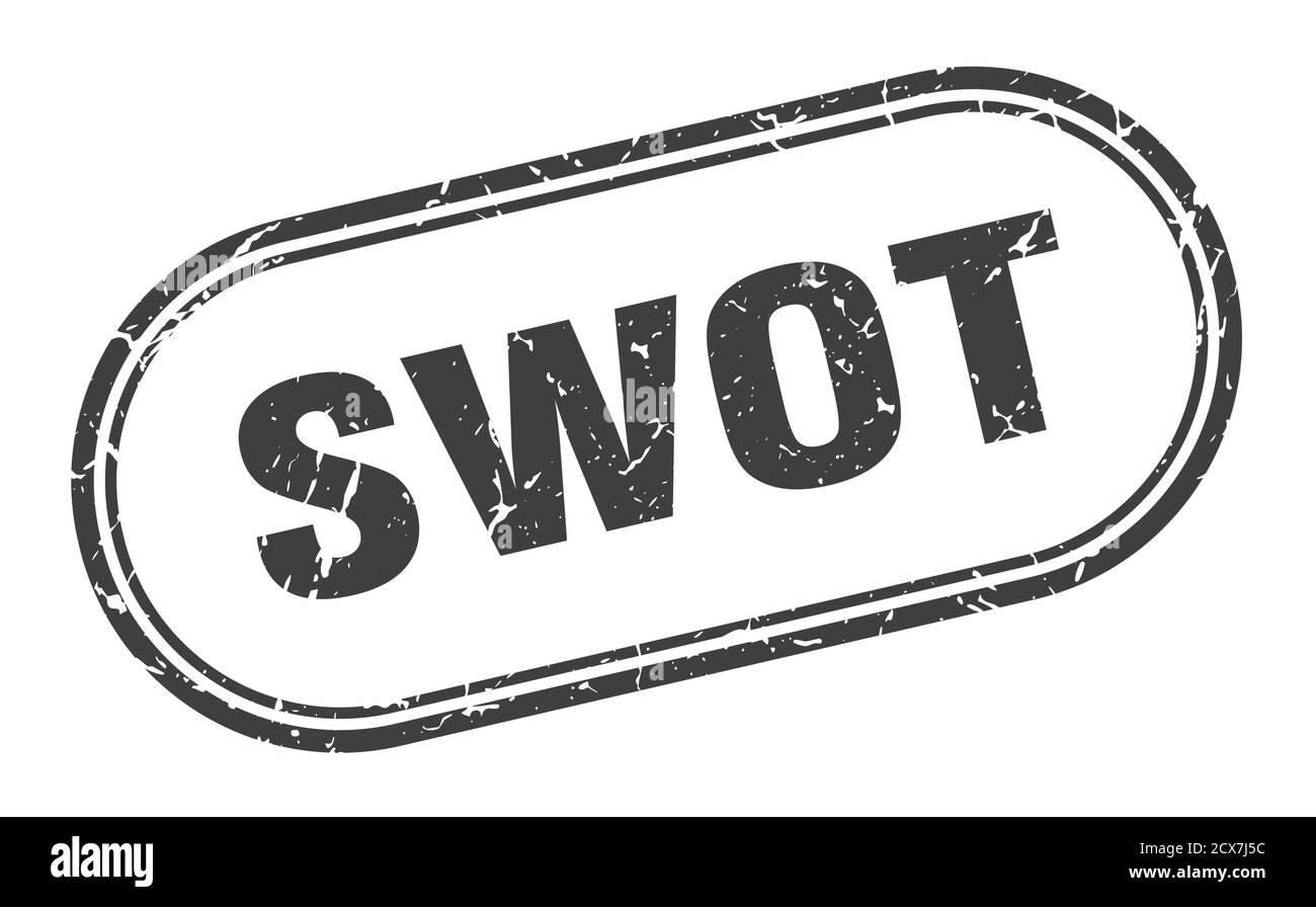 swot stamp. rounded grunge sign on white background Stock Vector Image ...