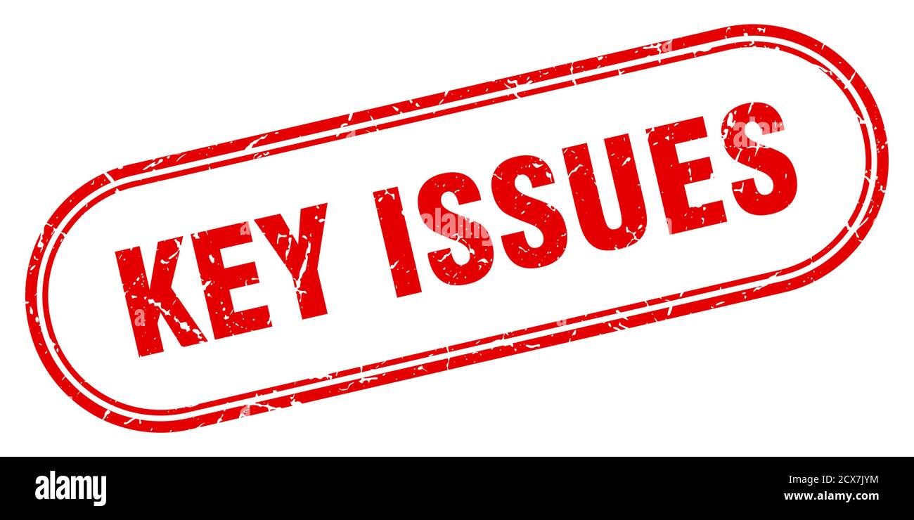 key issues stamp. rounded grunge sign on white background Stock Vector ...
