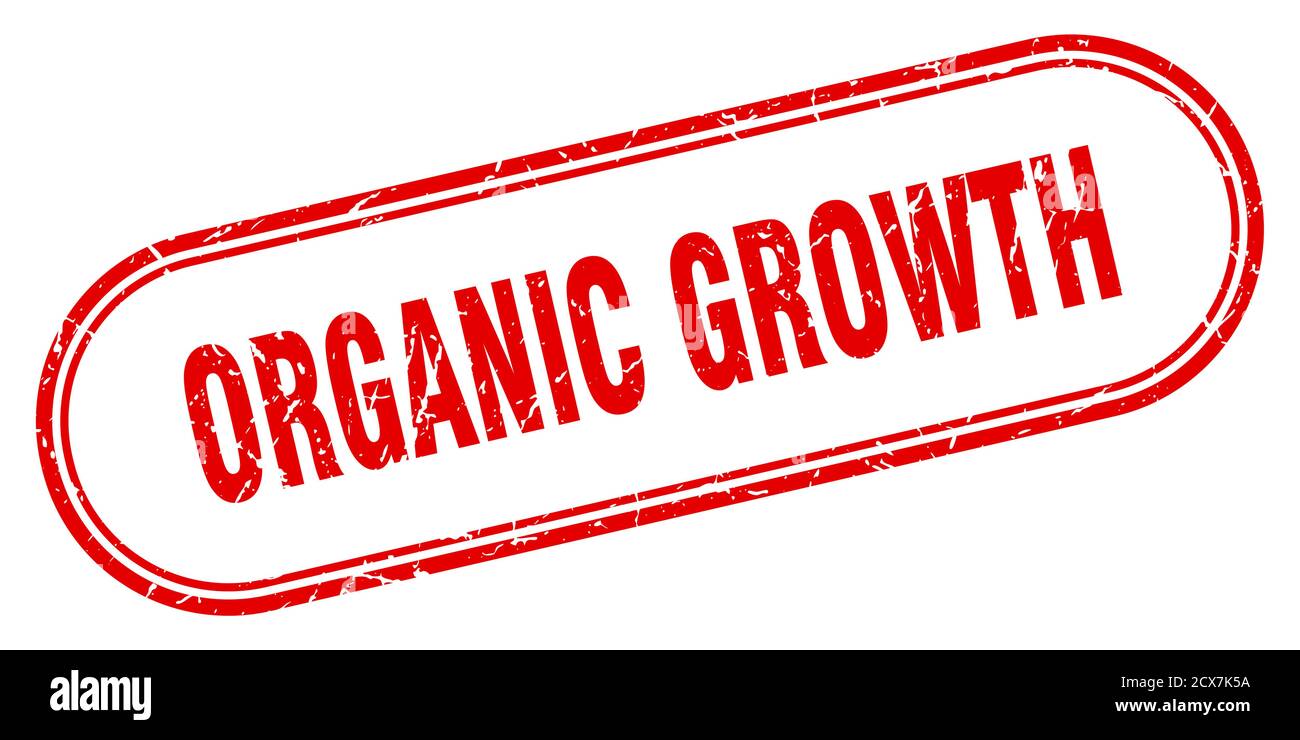organic growth stamp. rounded grunge sign on white background Stock ...