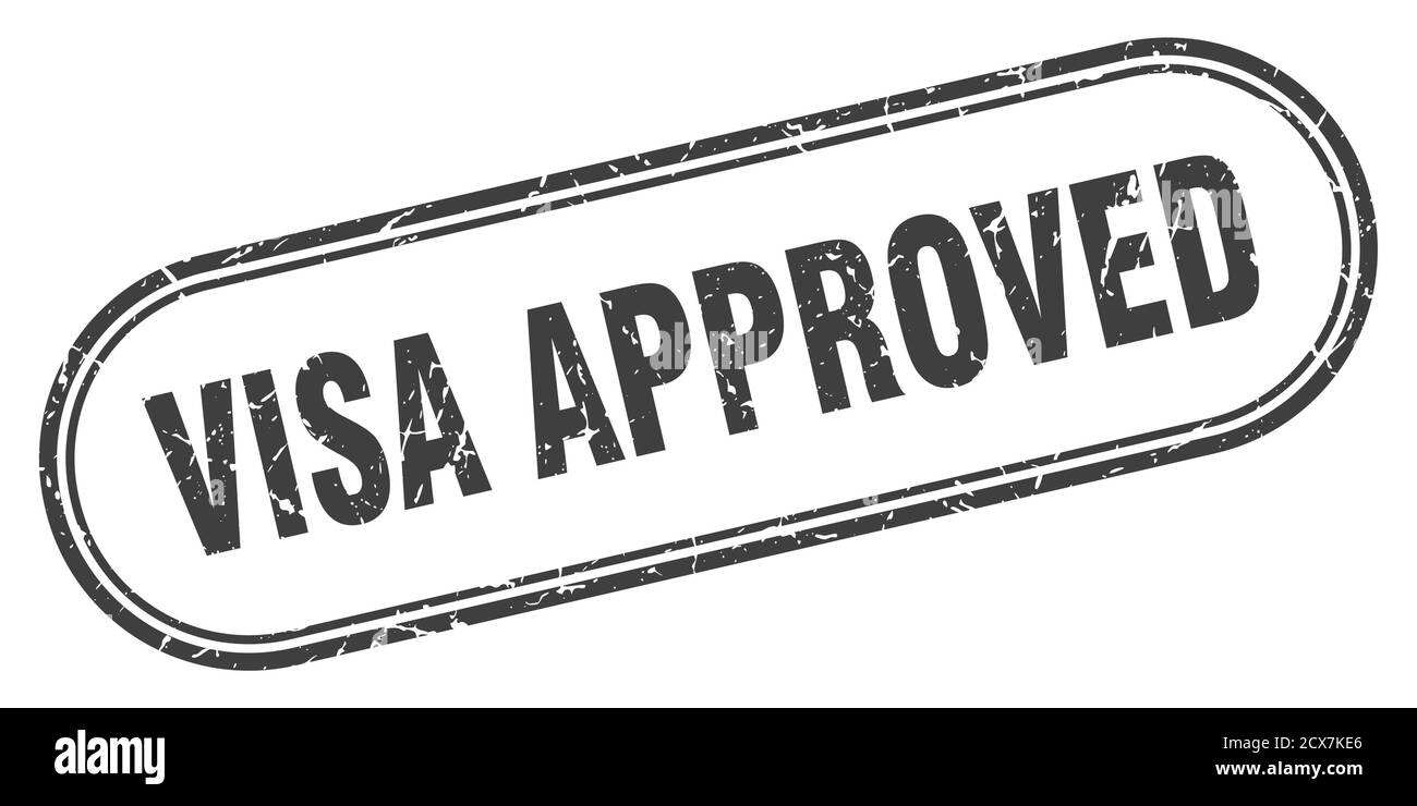 visa approved stamp. rounded grunge sign on white background Stock ...