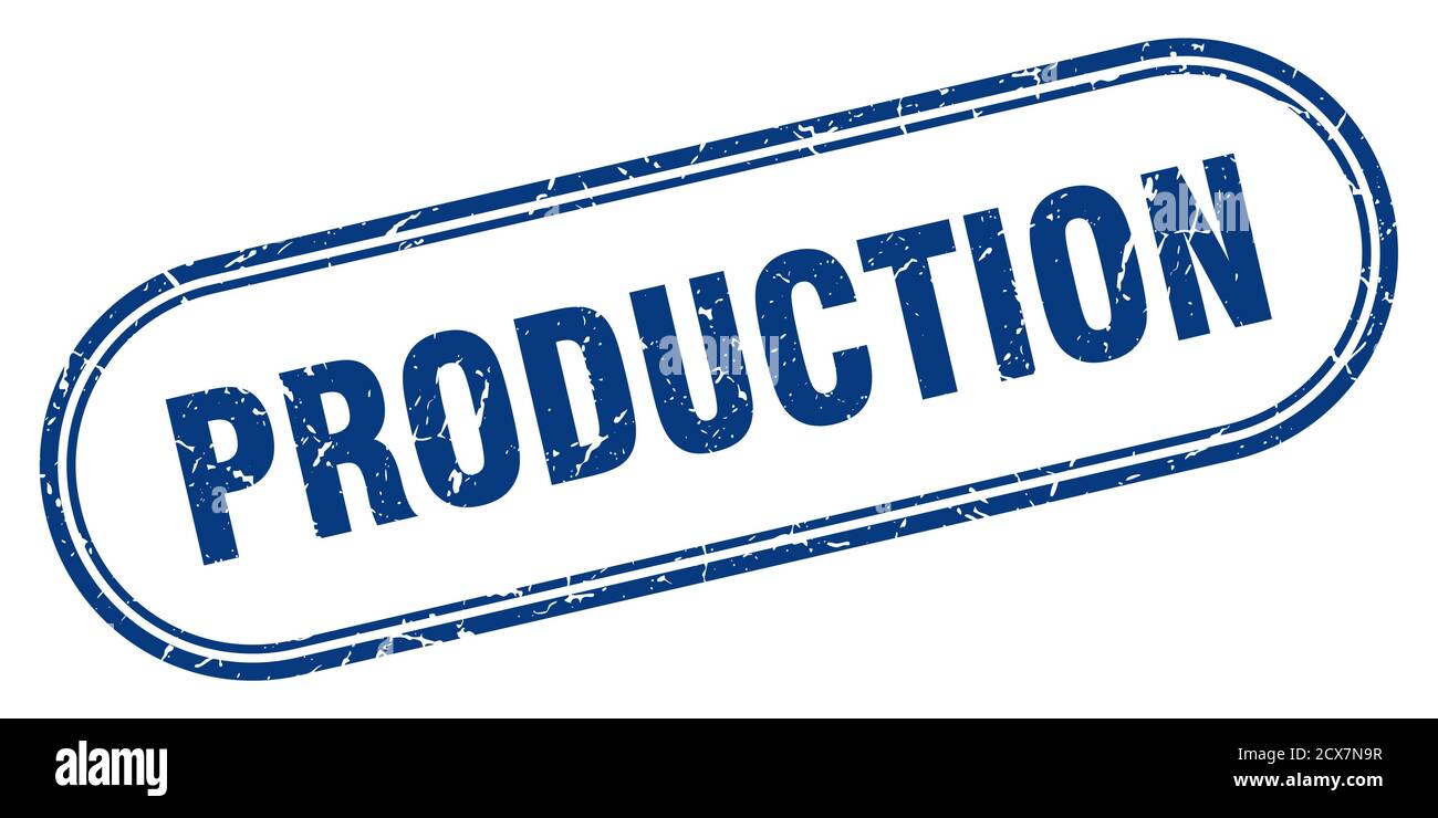production stamp. rounded grunge sign on white background Stock Vector ...