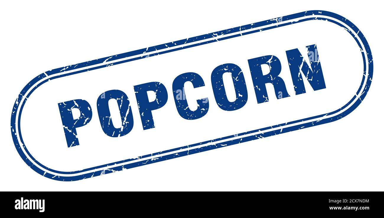 popcorn stamp. rounded grunge sign on white background Stock Vector ...