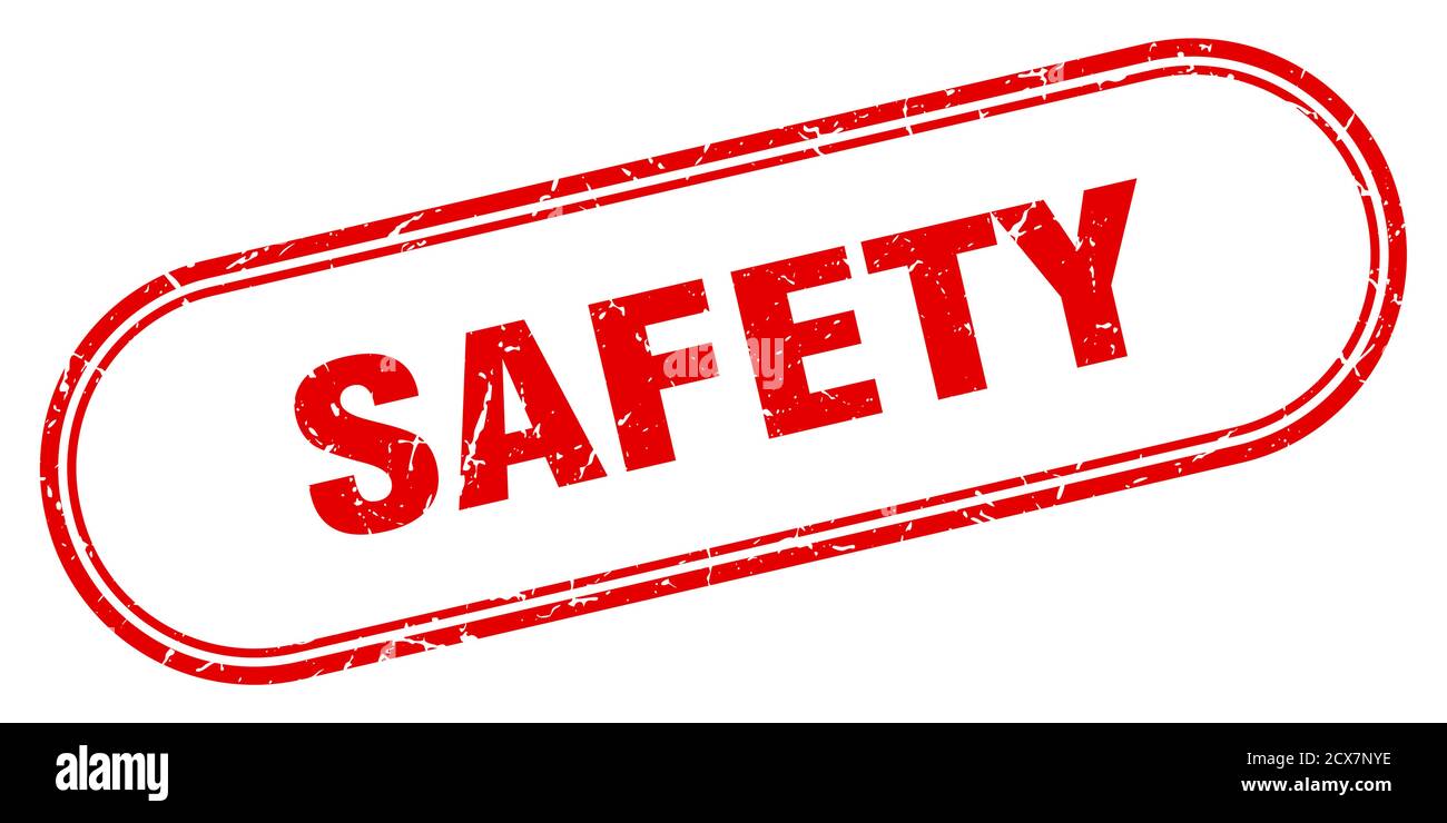 safety stamp. rounded grunge sign on white background Stock Vector ...