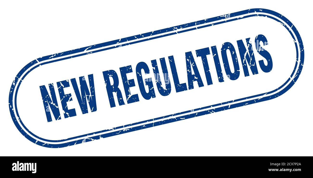 new regulations stamp. rounded grunge sign on white background Stock ...