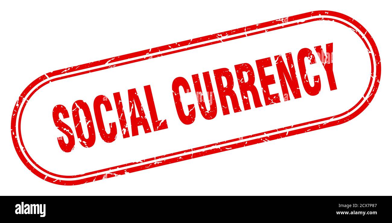 social currency stamp. rounded grunge sign on white background Stock ...
