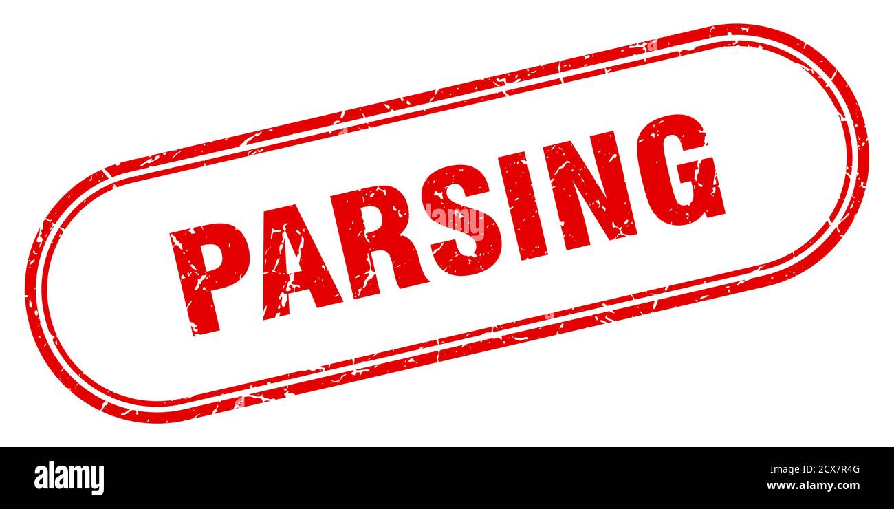 parsing stamp. rounded grunge sign on white background Stock Vector ...