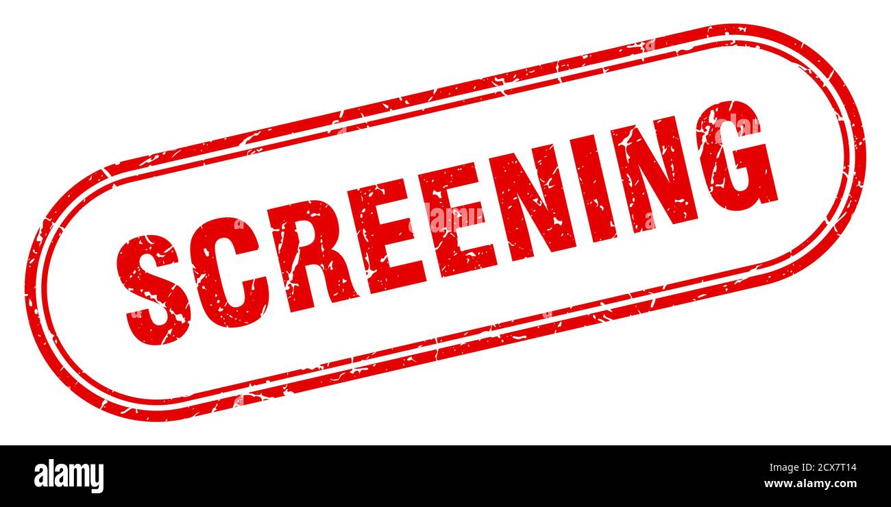 screening stamp. rounded grunge sign on white background Stock Vector ...