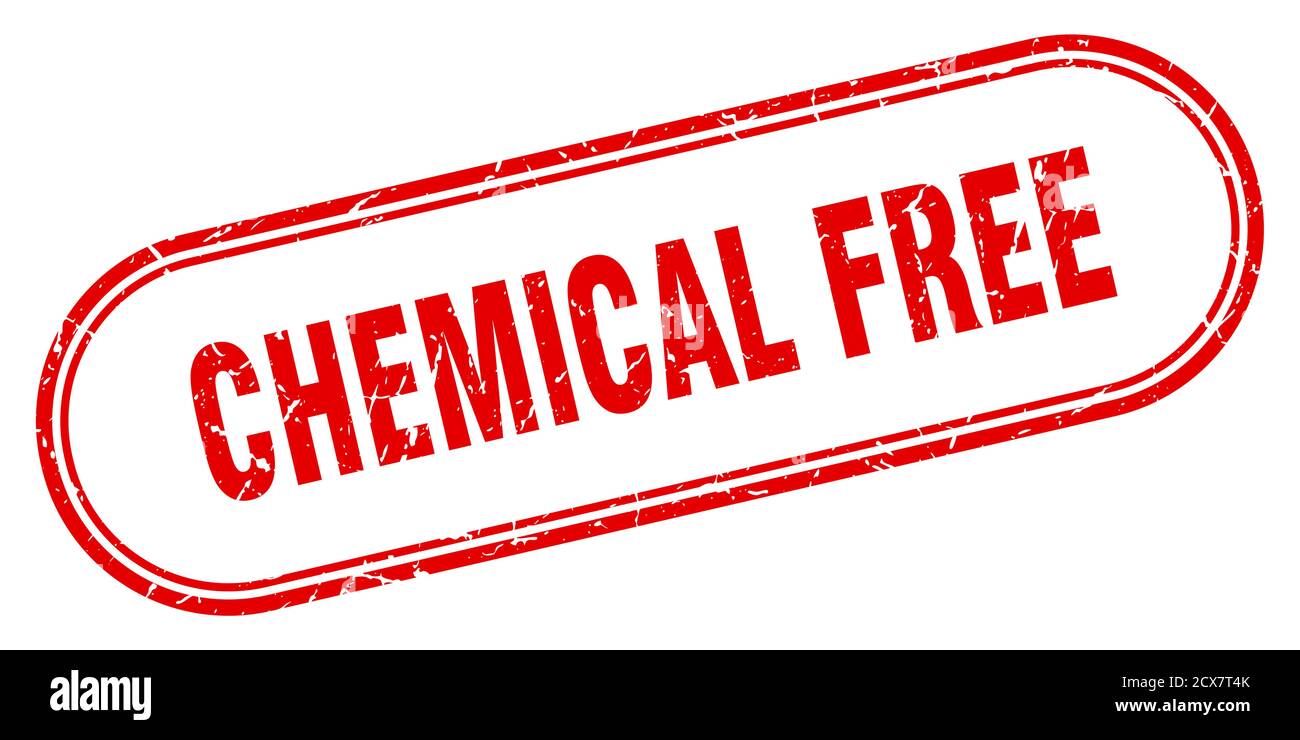 chemical free stamp. rounded grunge sign on white background Stock ...
