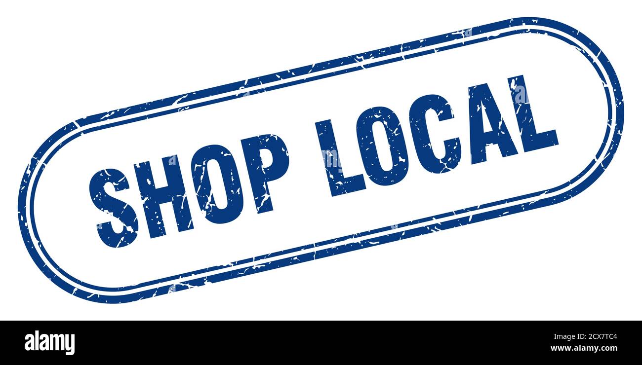shop local stamp. rounded grunge sign on white background Stock Vector ...