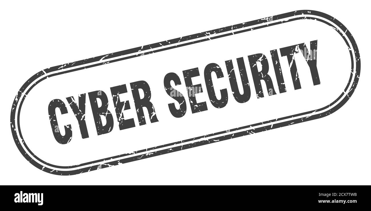 cyber security stamp. rounded grunge sign on white background Stock ...