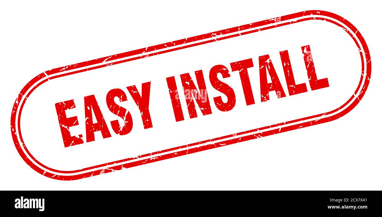 easy install stamp. rounded grunge sign on white background Stock ...