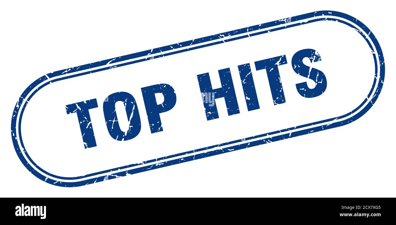 top hits stamp. rounded grunge sign on white background Stock Vector ...