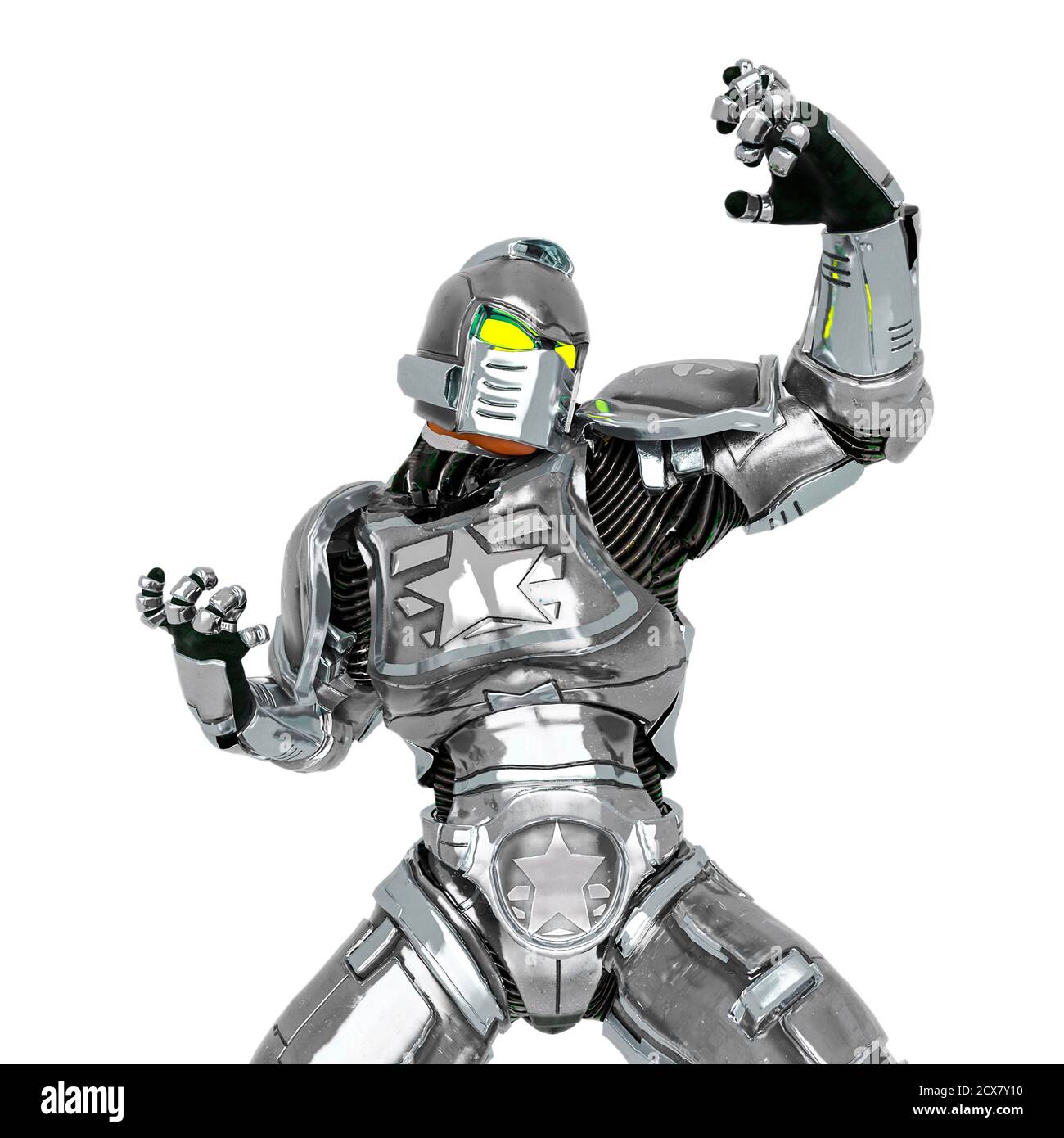 crusher combat in anger on white background, 3d illustration Stock ...