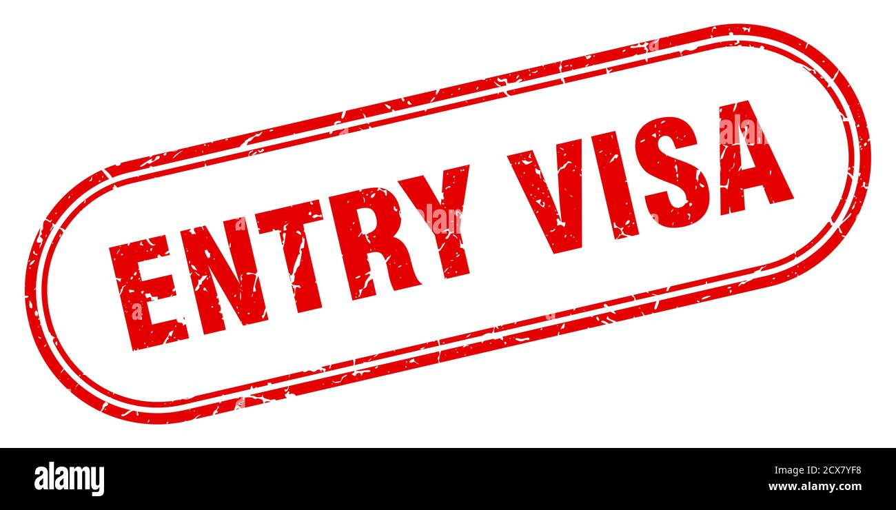 entry visa stamp. rounded grunge sign on white background Stock Vector ...