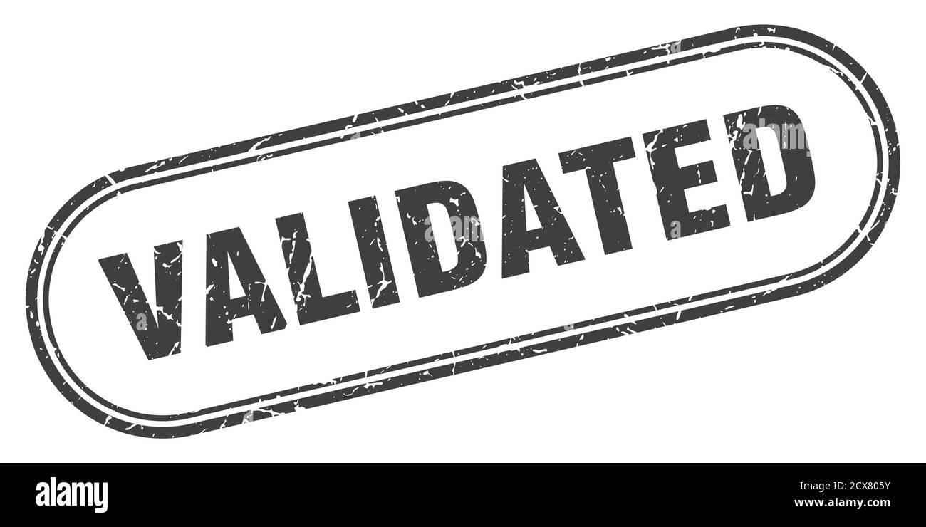 validated stamp. rounded grunge sign on white background Stock Vector ...