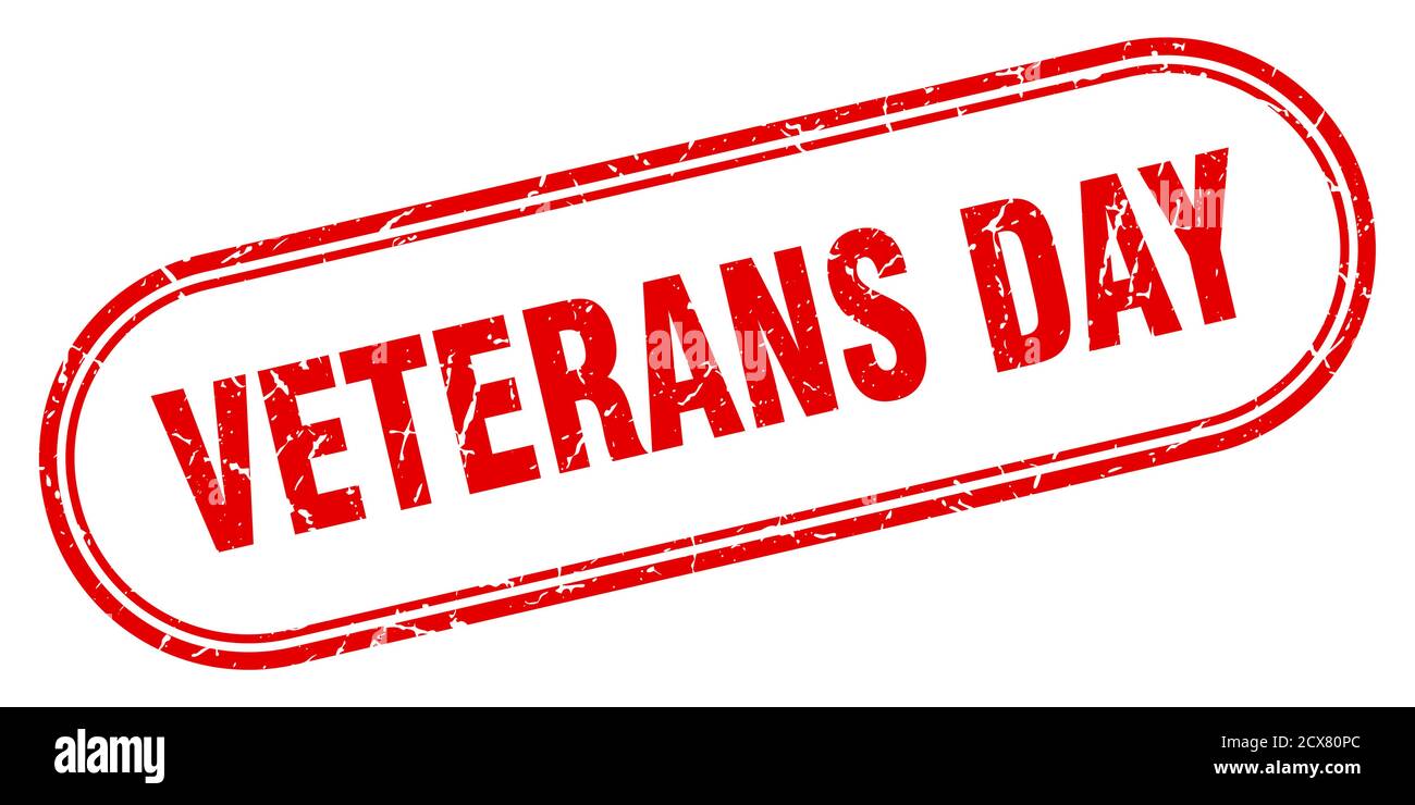 veterans day stamp. rounded grunge sign on white background Stock ...