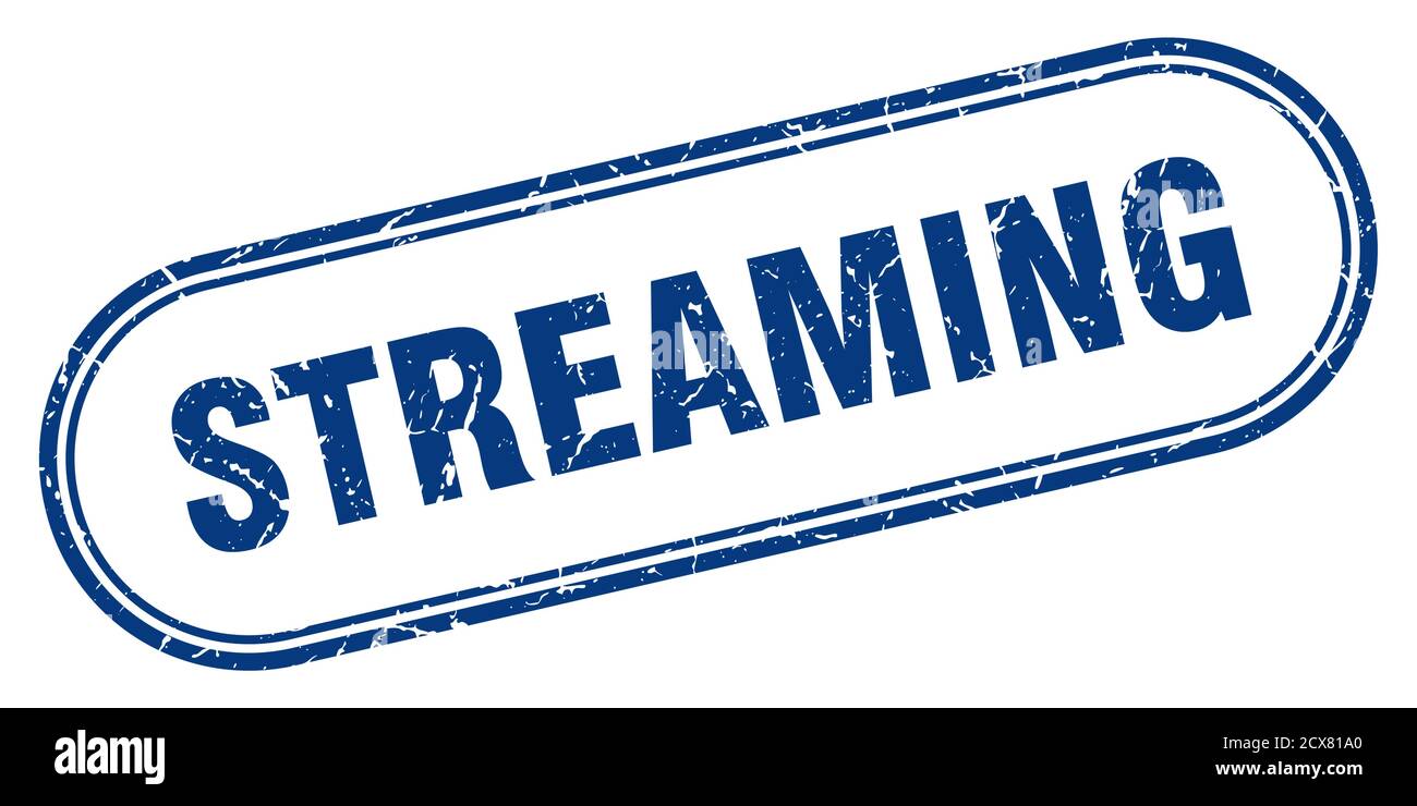 streaming stamp. rounded grunge sign on white background Stock Vector ...