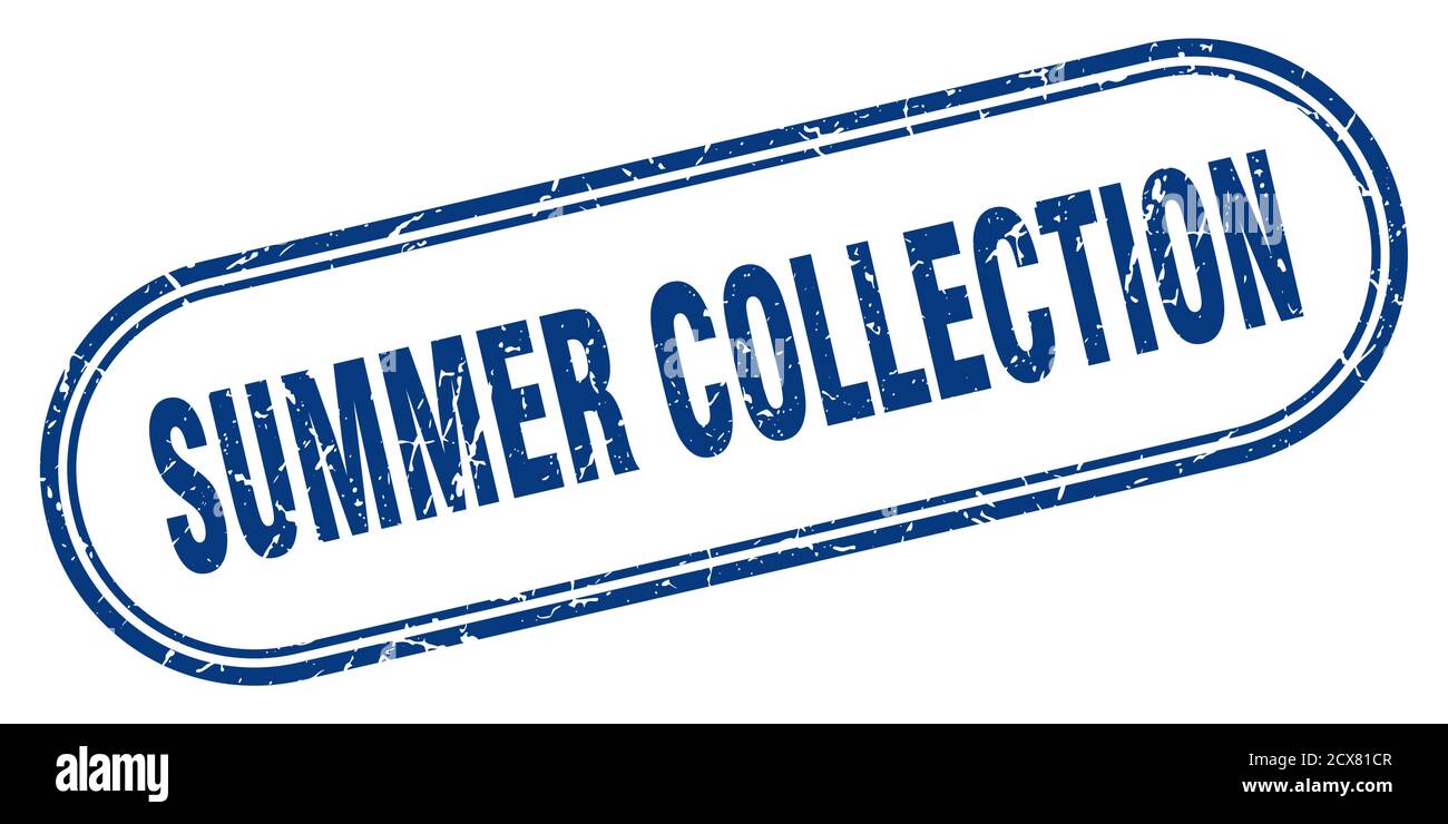 summer collection stamp. rounded grunge sign on white background Stock ...
