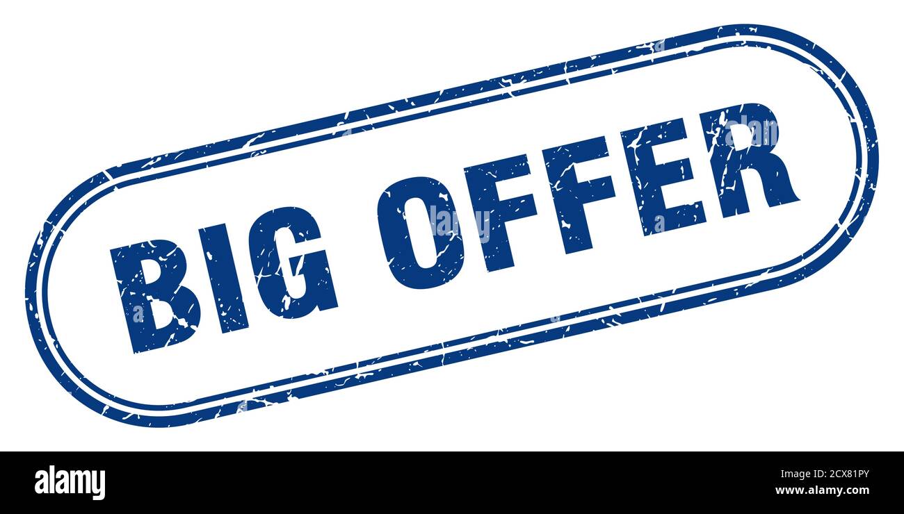 big offer stamp. rounded grunge sign on white background Stock Vector ...