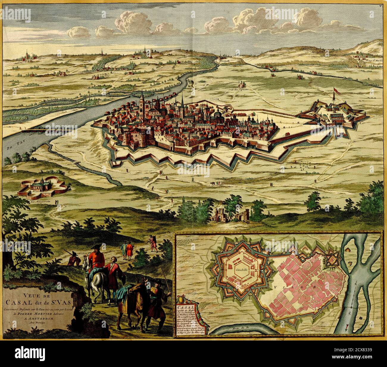 Antique map of Plan of the fortified city of Casale Monferrato , Italy ...