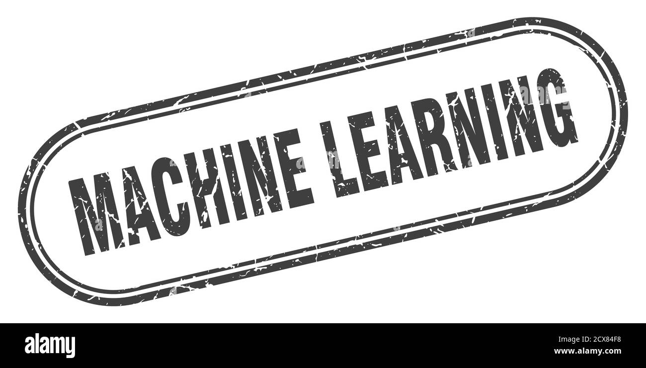 machine learning stamp. rounded grunge sign on white background Stock ...