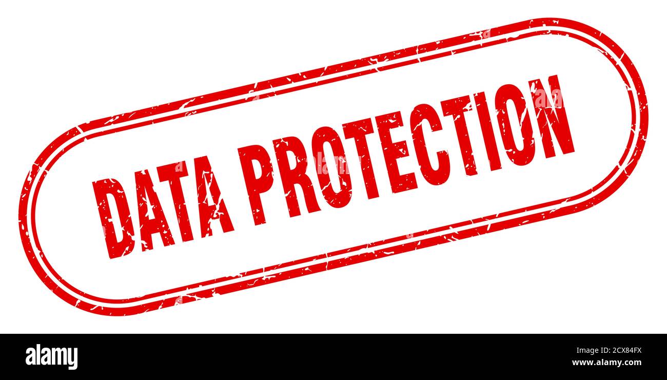data protection stamp. rounded grunge sign on white background Stock ...