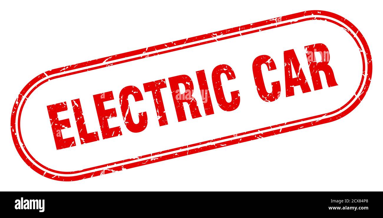 electric car stamp. rounded grunge sign on white background Stock ...