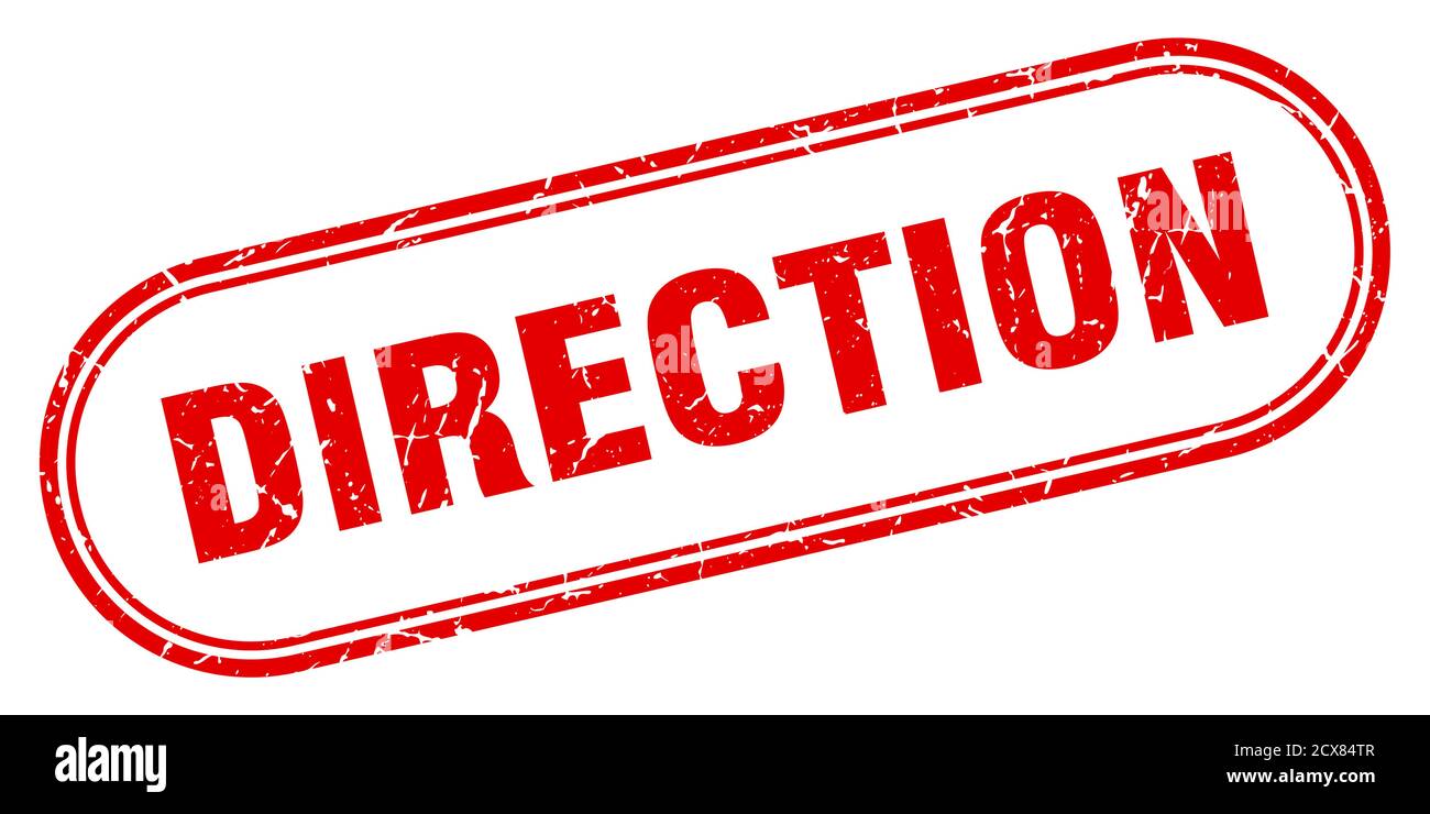 direction stamp. rounded grunge sign on white background Stock Vector ...