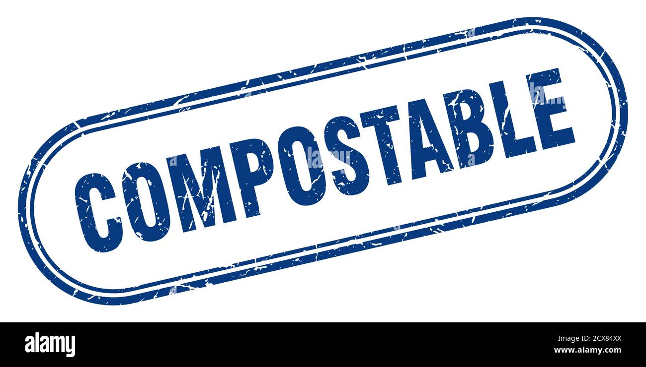 compostable stamp. rounded grunge sign on white background Stock Vector ...