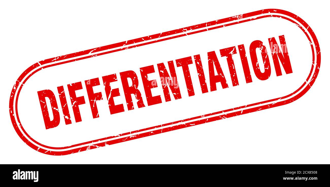 differentiation stamp. rounded grunge sign on white background Stock ...