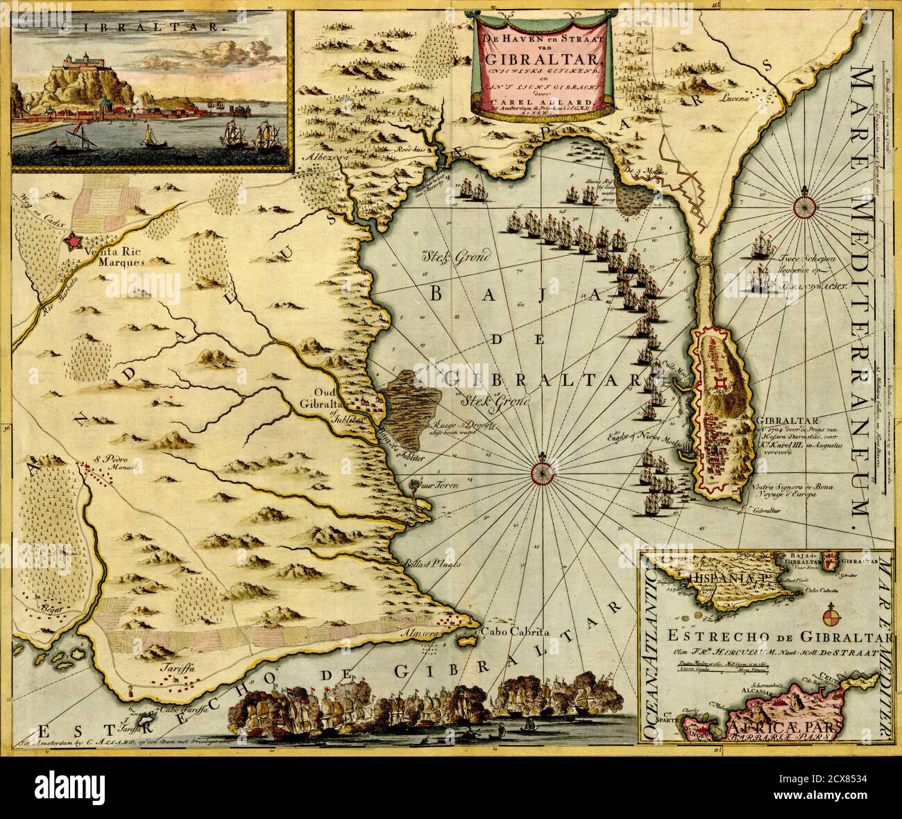 Old gibraltar map hi-res stock photography and images - Alamy